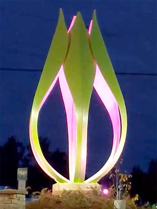 New season, new color for Main Street’s hazelnut sculptures - Tigard Life